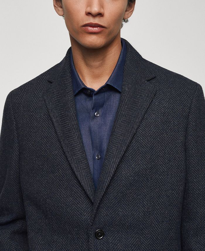MANGO Men's Slim-Fit Herringbone Wool Suit Jacket - Macy's