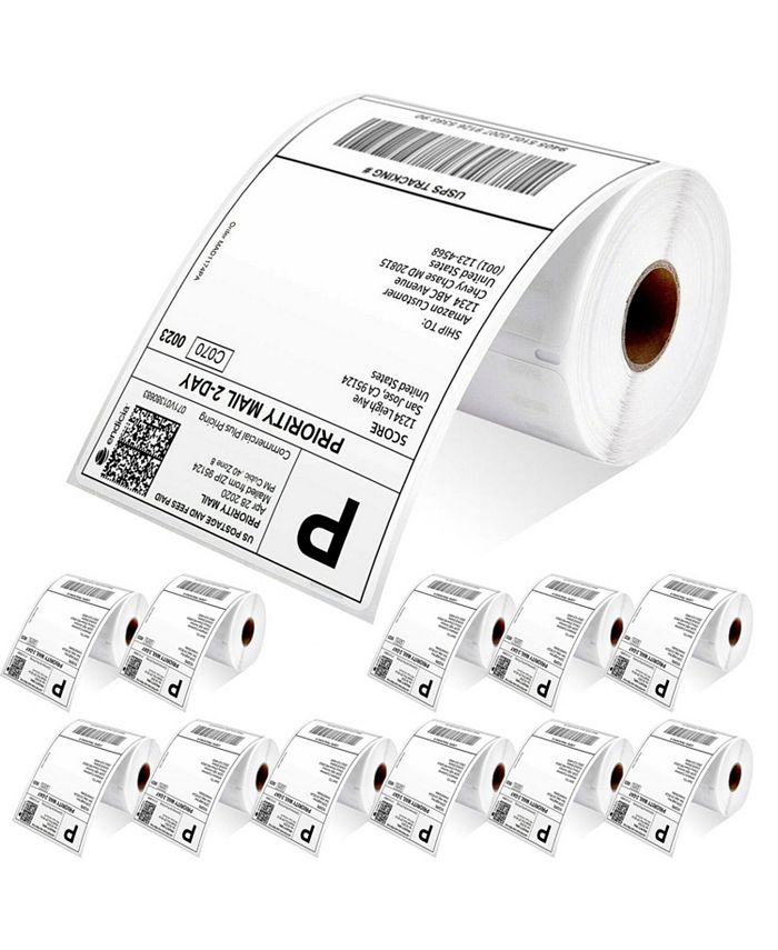 5 Core Shipping Label Printer 12 Pack 4 x 6 Inch Direct Thermal Labels ...