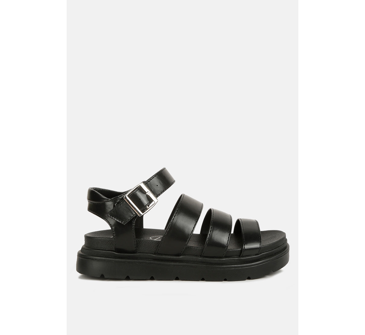 Click here for Womens Belcher Faux Leather Gladiator Sandals - Bl... prices