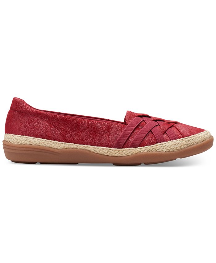 Clarks Women's Elaina Petal Woven-Vamp Jute-Trim Flats - Macy's