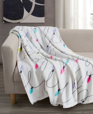 Videri Home String Lights Velvet Throw, 50" x 60" - Macy's