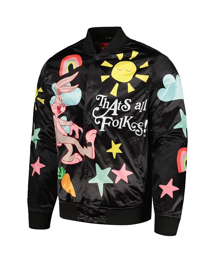 Freeze Max Men's Black Looney Tunes Graphic Satin Full-Snap Jacket - Macy's