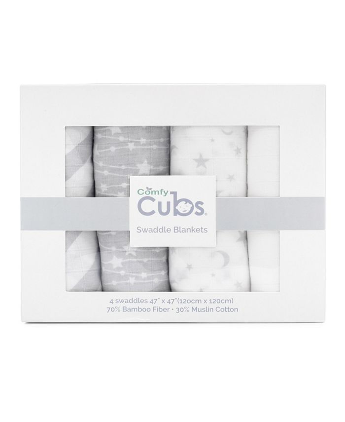 Comfy Cubs Muslin Swaddle Blankets, Pack of 4 - Macy's