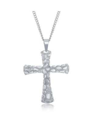 Stainless Steel Designed Cross Necklace - Macy's