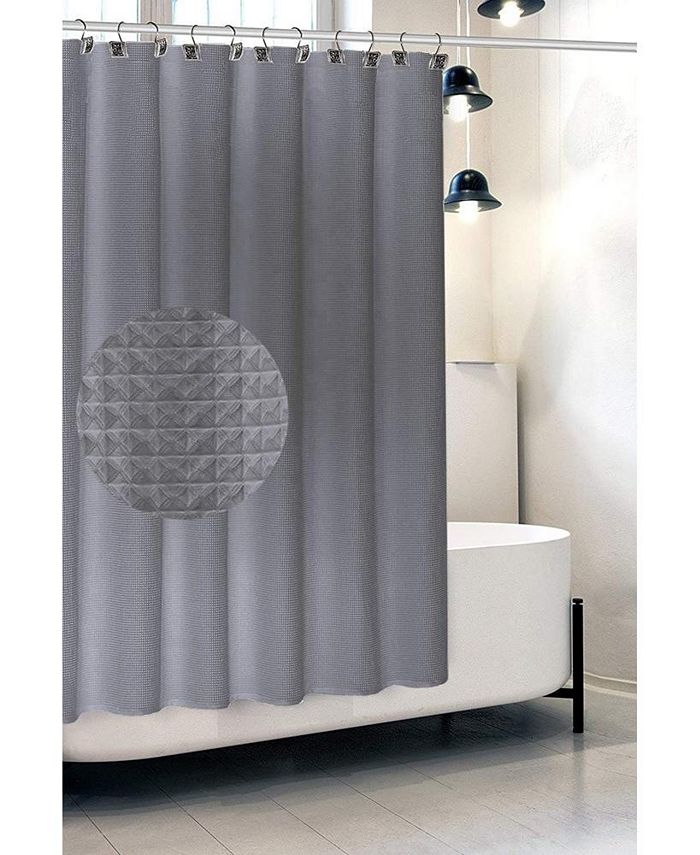 Creative Scents Fabric Waffle Grey Shower Curtain For Bathroom Macys