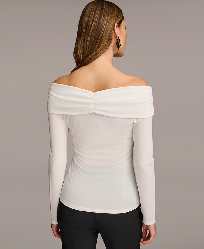 Donna Karan Women's Off-The-Shoulder Long-Sleeve Top - Macy's
