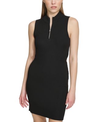 DKNY Jeans Women's Open-Back Half-Zip Ribbed Dress - Macy's