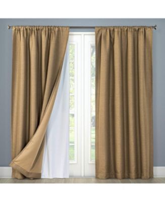 White Thermal Insulated 100% Blackout Window Liner for Living Room ...