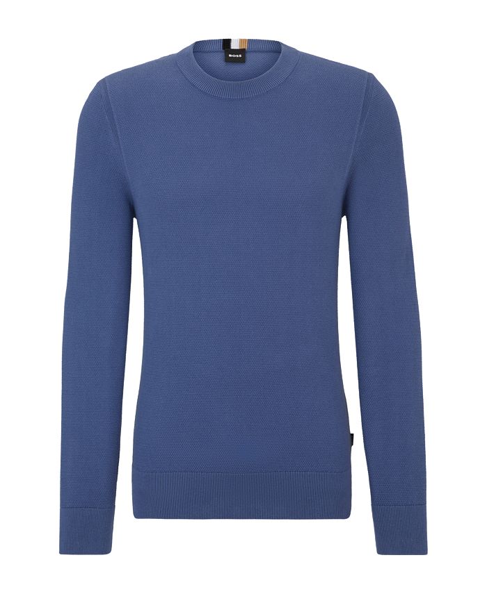 Hugo Boss Men's Micro-Structured Crew-Neck Sweater - Macy's