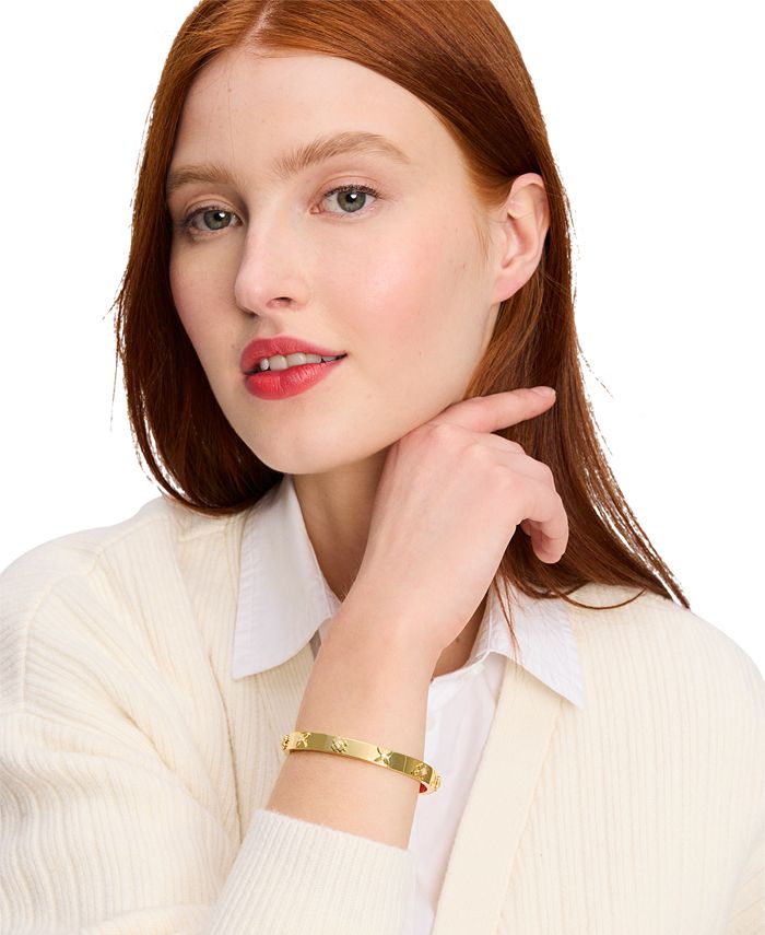 kate spade new york Gold-Tone Heritage Bloom Bangle Bracelet - Macy's