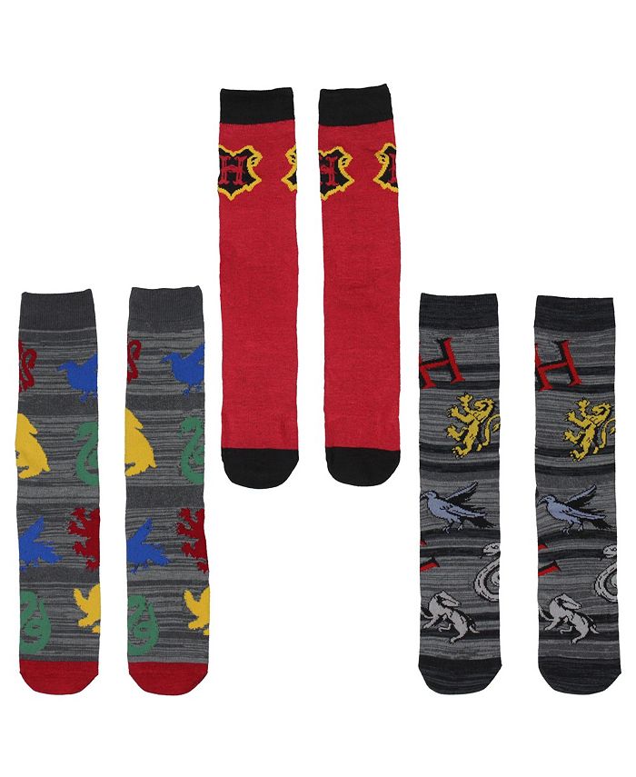 Harry Potter Socks Hogwarts Crest and Animal Designs 5 Pair Adult ...