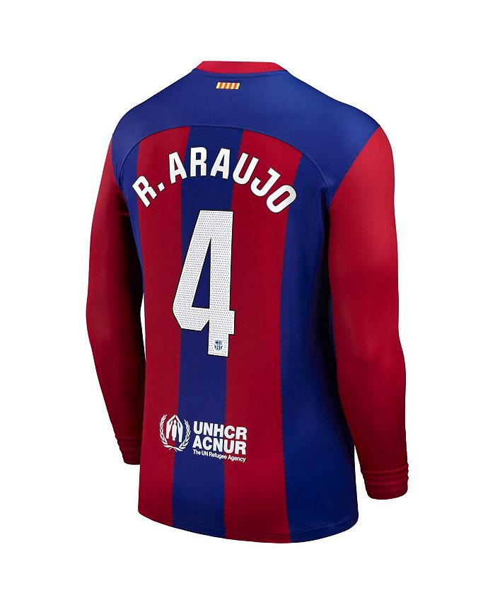 Nike Men's Ronald Araujo Royal Barcelona 2023/24 Home Replica Long ...