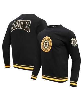 Men's Pro Standard Black Boston Bruins Crest Emblem Pullover Sweatshirt ...
