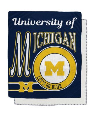 Michigan Wolverines 50" x 60" Retro Emblem Flannel Fleece Sherpa ...