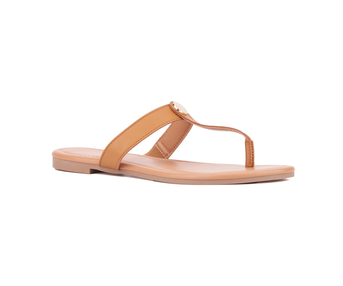 Womens Adonia Flat Sandal - Cognac