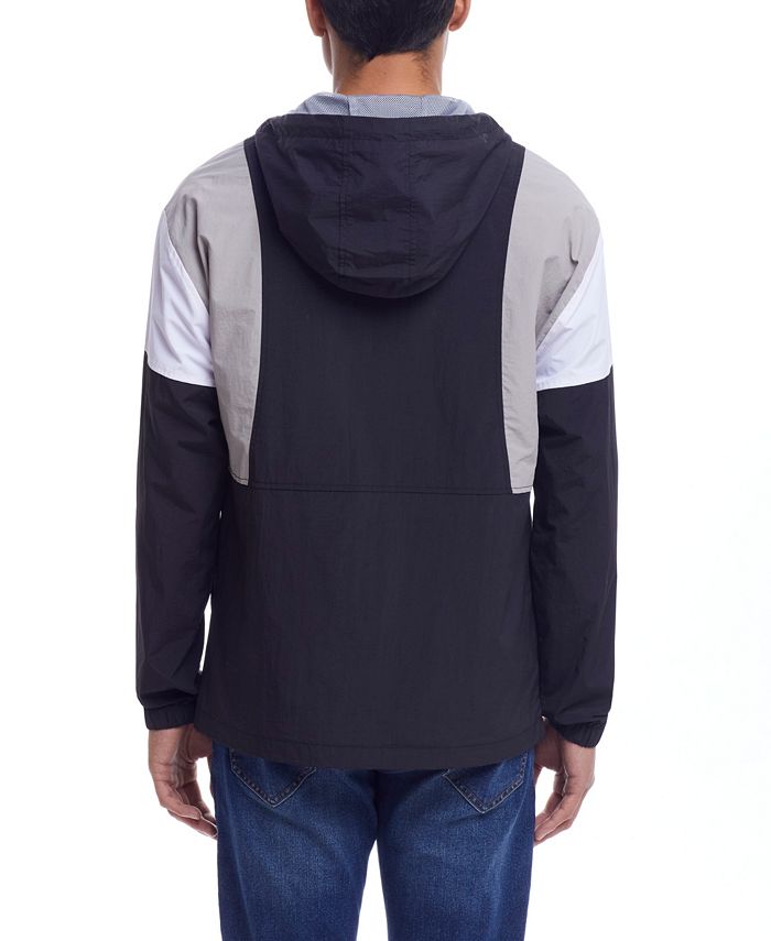 Weatherproof Vintage Men's Nylon Zip Front Hooded Colorblock Jacket ...