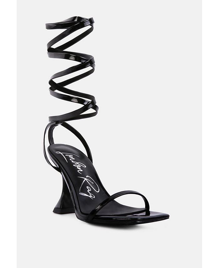 London Rag Women's Lewk Strappy Tie Up Spool Heel Sandals - Macy's