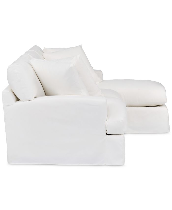 Furniture Brenalee 93" Performance Fabric Slipcover Reversible Chaise ...