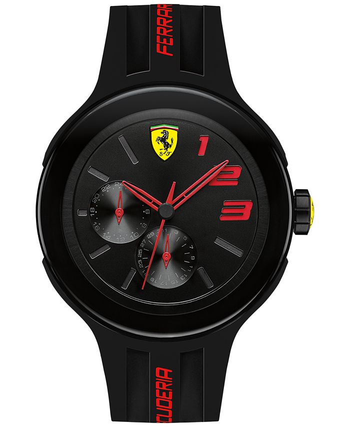 Ferrari Scuderia Men's FXX Black Silicone Strap Watch 46mm 830223 - Macy's