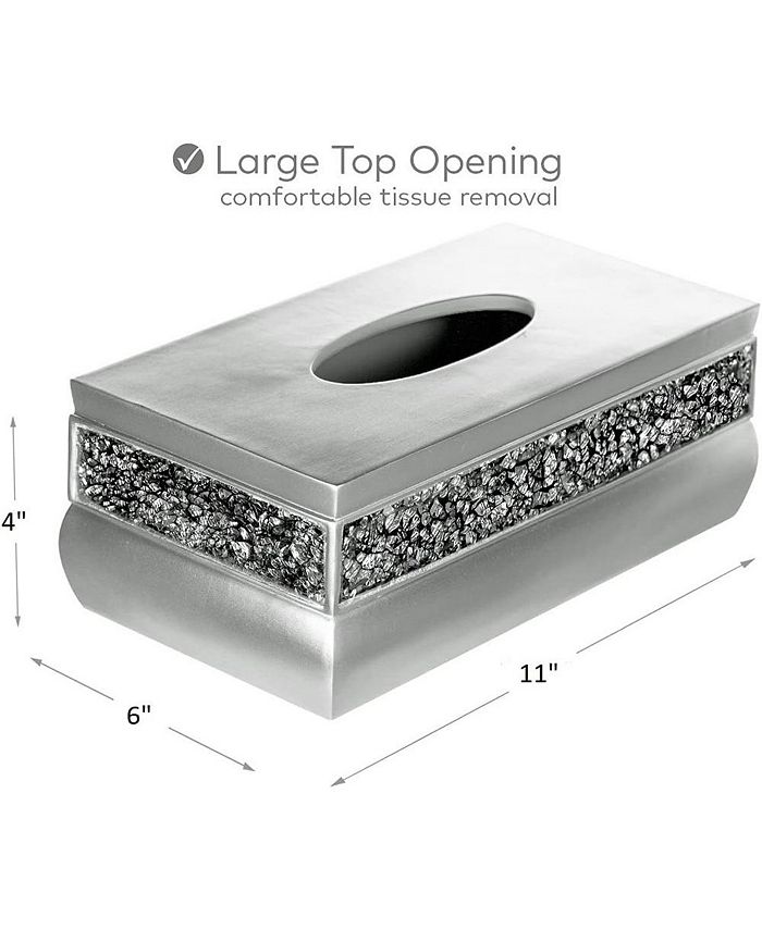 Creative Scents Silver Tissue Box Cover Rectangular - Macy's