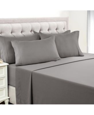 Lux Decor Collection 6 Piece Solid Bed Sheets Set Deep Pocket ...