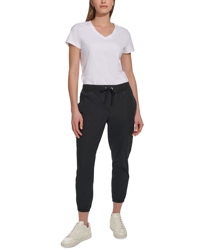 DKNY Women's Cotton Drawstring Cargo Joggers - Macy's