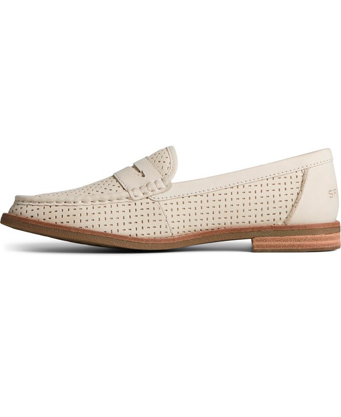 Sperry Women's Seaport Penny Leather Ivory Loafers - Macy's