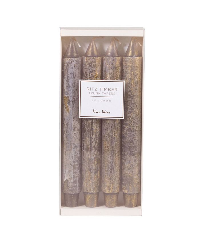 Vance Kitira 10" Ritz Timber Taper Candles, Set of 4 - Macy's