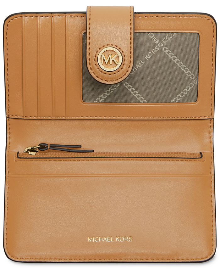 Michael Kors Charm Medium Tab Pocket Leather Bifold Wallet - Macy's