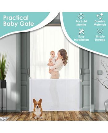 Slickblue 33 Inch Tall Retractable Mesh Safety Gate for Indoor and ...