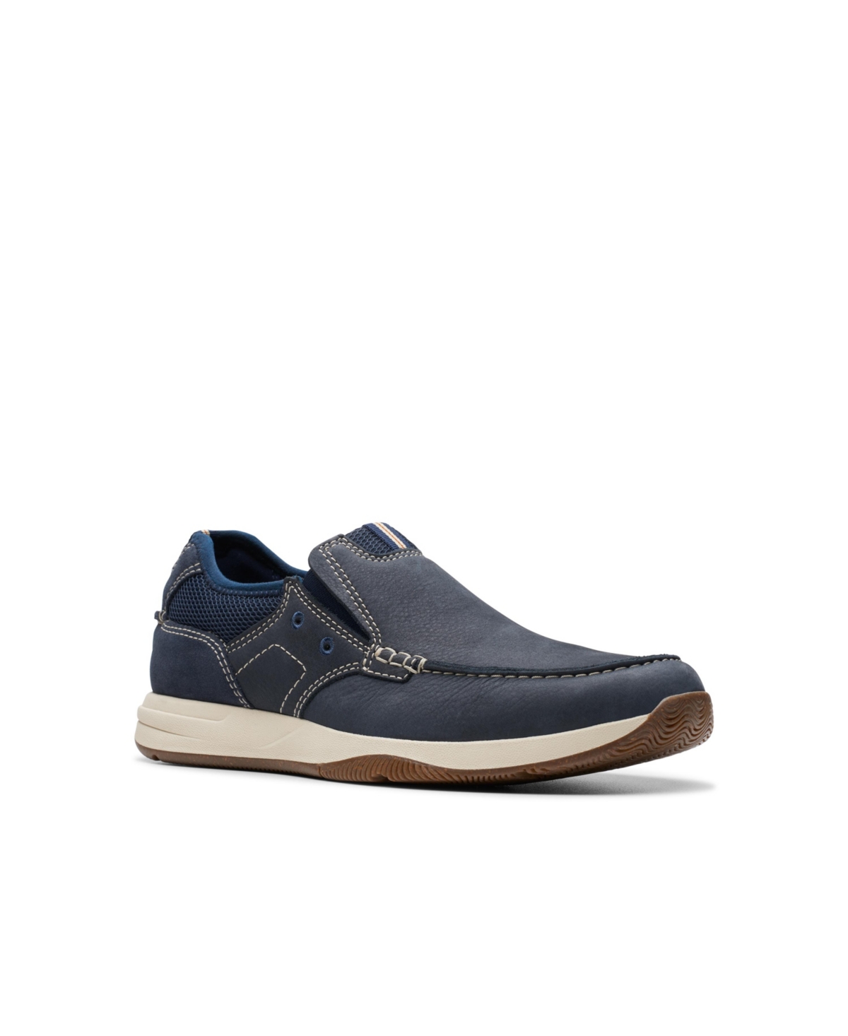 Clarks Mens Collection Sailview Step Slip On Sneaker - Navy Nubuck