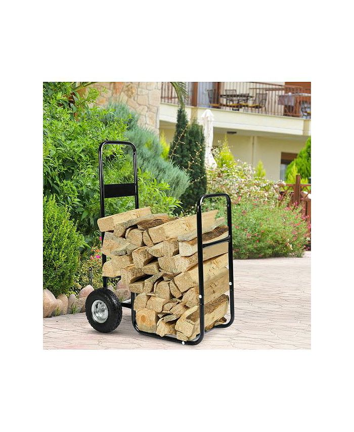 Slickblue Rolling Firewood Carrier Wood Mover - Macy's