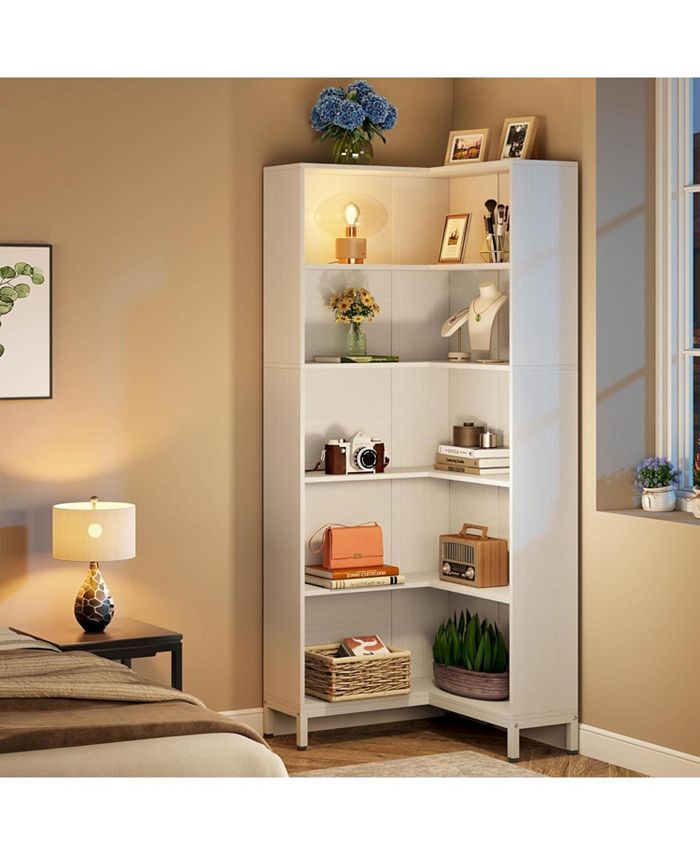 Tribesigns Tribe signs 71 inches Corner Bookcase, 6-Tiers L-Shaped ...