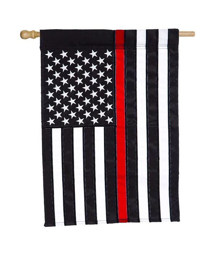 Evergreen Flag Thin Red Line House Applique Flag - Macy's