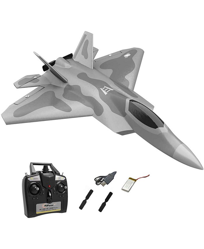 Top Race Advanced F-22 Raptor Model RC Fighter Jet with 6 Axis Gyro ...