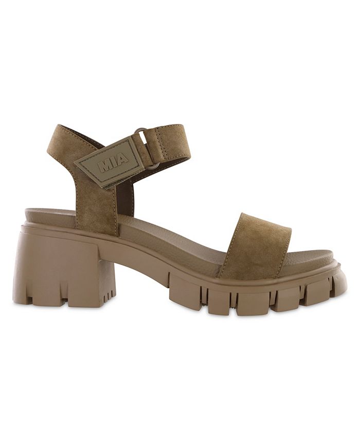 MIA Women's Skyler Heeled Lug Sole Sandals - Macy's