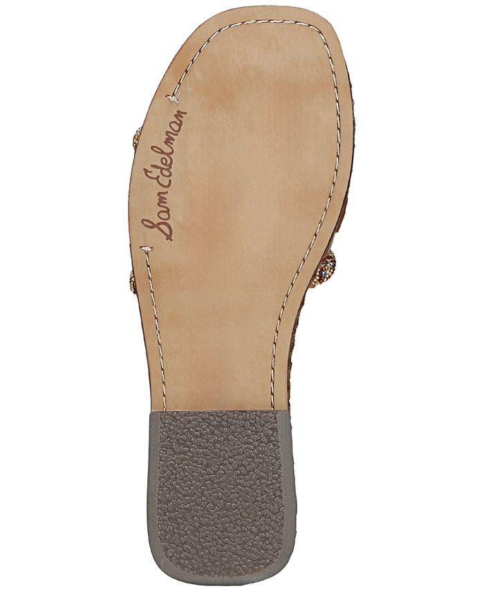Sam Edelman Women's Fitz Beaded Slide Flat Sandals - Macy's