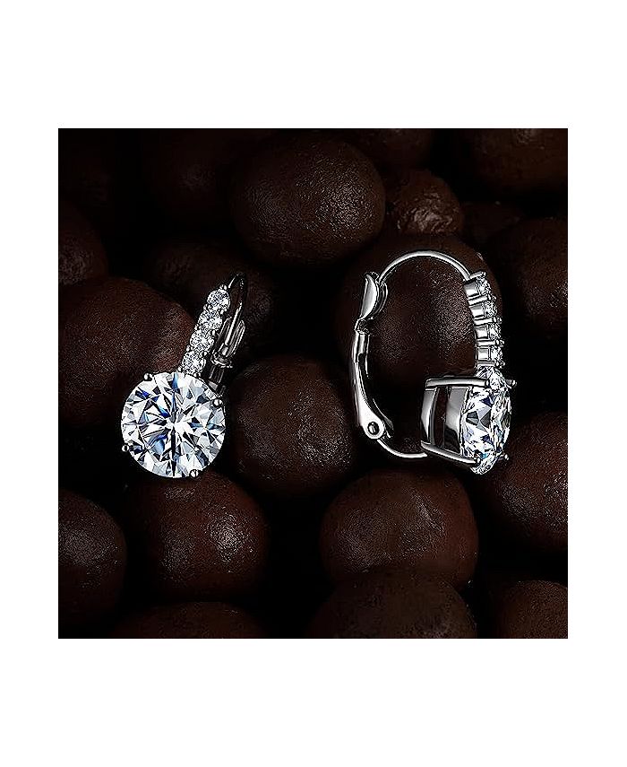 Rachel Glauber Classic Elegant Basket-Set Drop Leaver Back Earrings ...