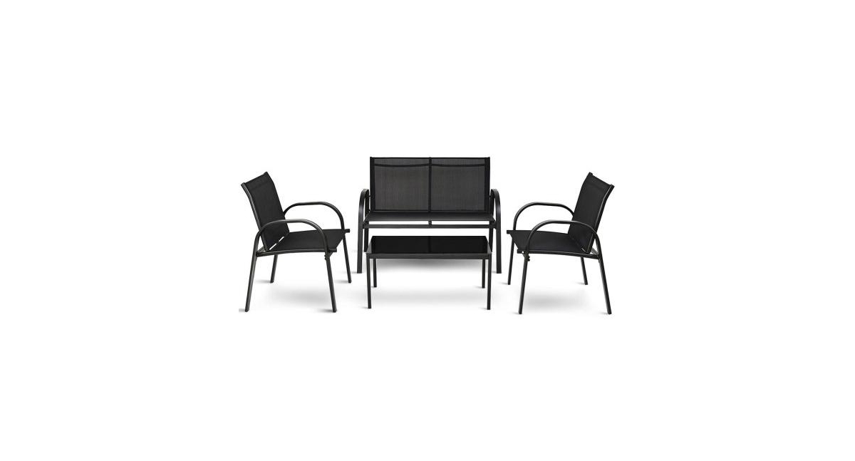 Click here for 4 Pieces Patio Furniture Set with Glass Top Coffee... prices