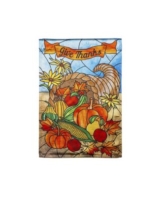 Stained Glass Cornucopia Garden Lustre Flag - Macy's