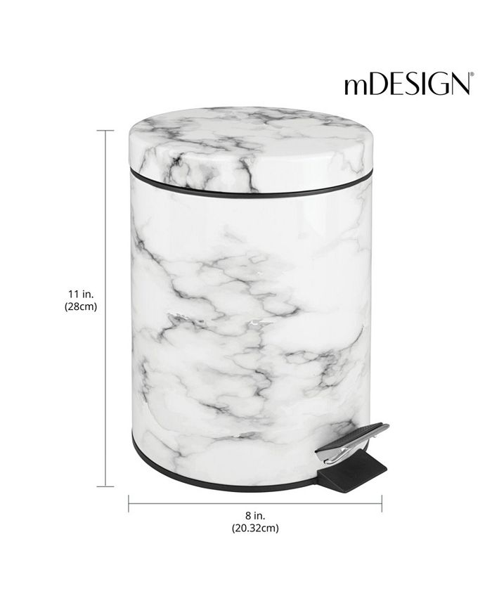 mDesign Round Metal Step Trash Can, Liner/Handle - Macy's