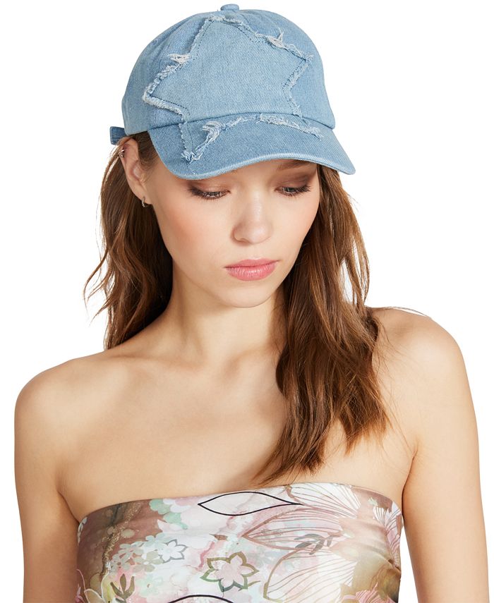 Steve Madden Women's Distressed Denim Baseball Cap - Macy's