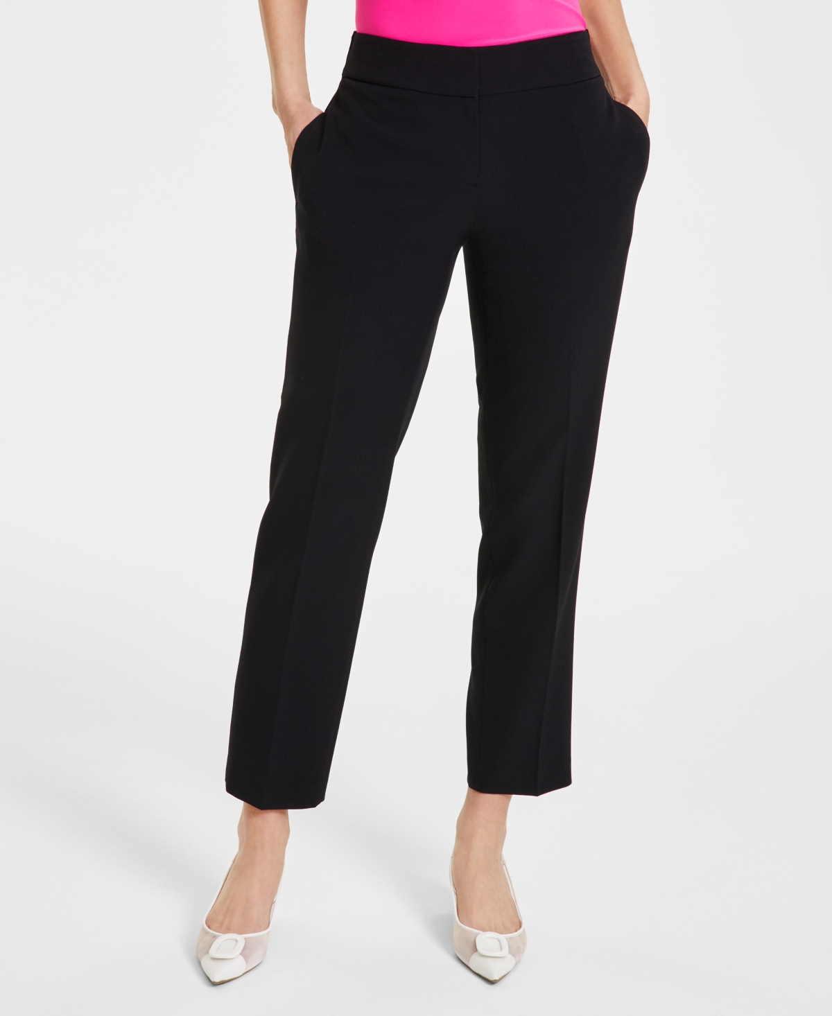 Click here for Kasper Womens Stretch Crepe Slim Leg Pant  Regular... prices