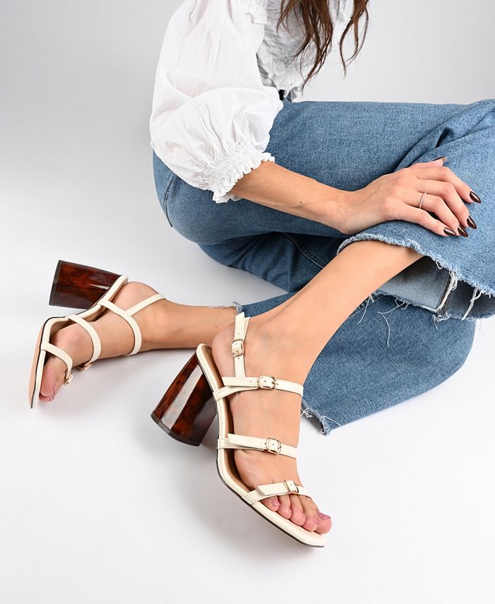 Journee Collection Women's Norina Buckle Block Heel Sandals - Macy's