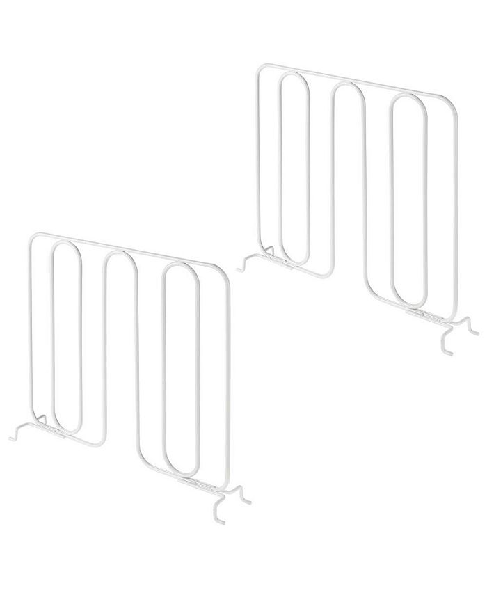 mDesign Metal Wire Shelf Dividers for Closet Organization - 2 Pack ...