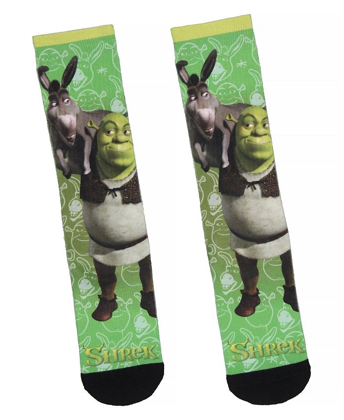 Shrek Donkey and Shrek Sublimated All Over Print Crew Socks Adult ...