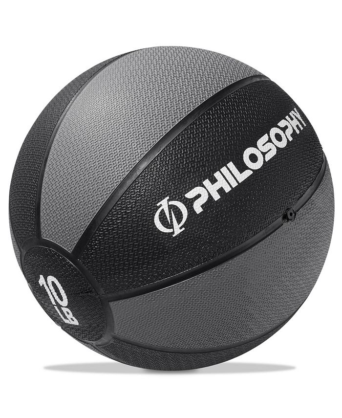 Philosophy Gym Medicine Ball, 10 LB - Weighted Fitness Non-Slip Ball ...