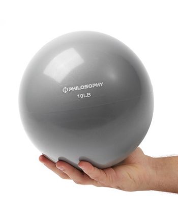 Philosophy Gym Toning Ball, 10 LB, Gray - Soft Weighted Mini Medicine ...