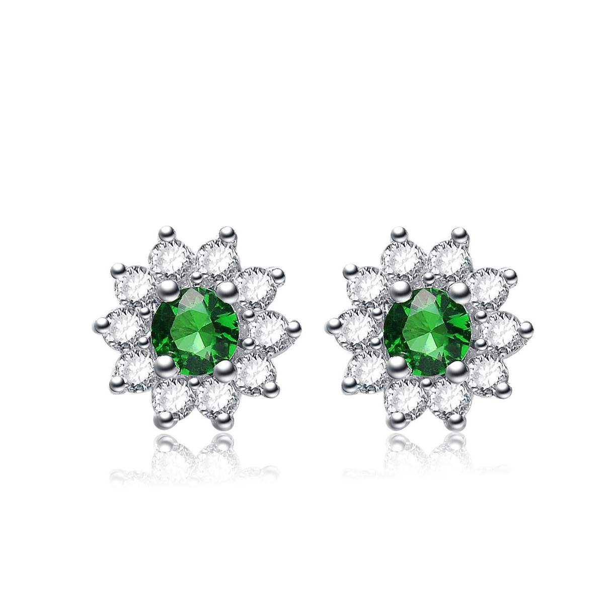 Click here for Sterling Silver White Gold Plated With Round Green... prices