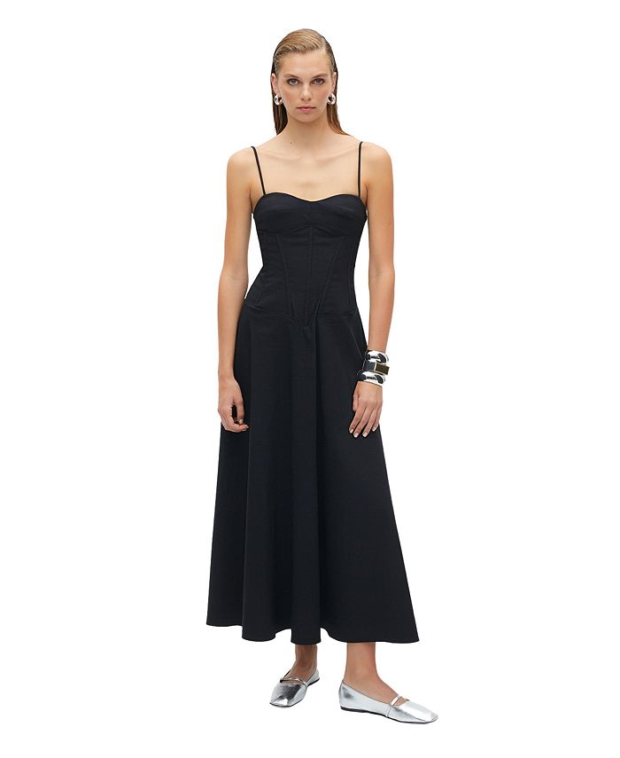 NOCTURNE Women's Corset Detailed Midi Dress - Macy's